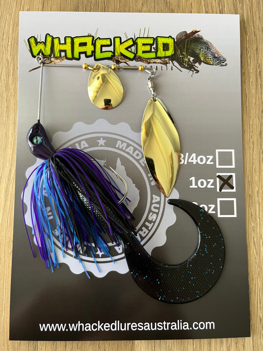 1oz Spinnerbait ~ BRUISER ~ 6" Grub Trailer (Willow Blade) – Whacked ...