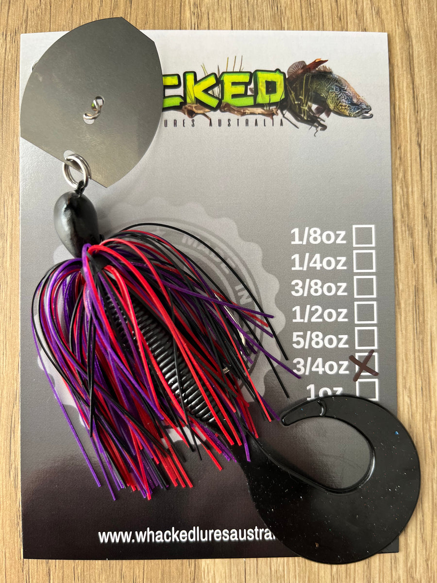 3/4oz CHATTERBAIT ~ EVIL PURPLE ~ Grub Trailer – Whacked Lures Australia