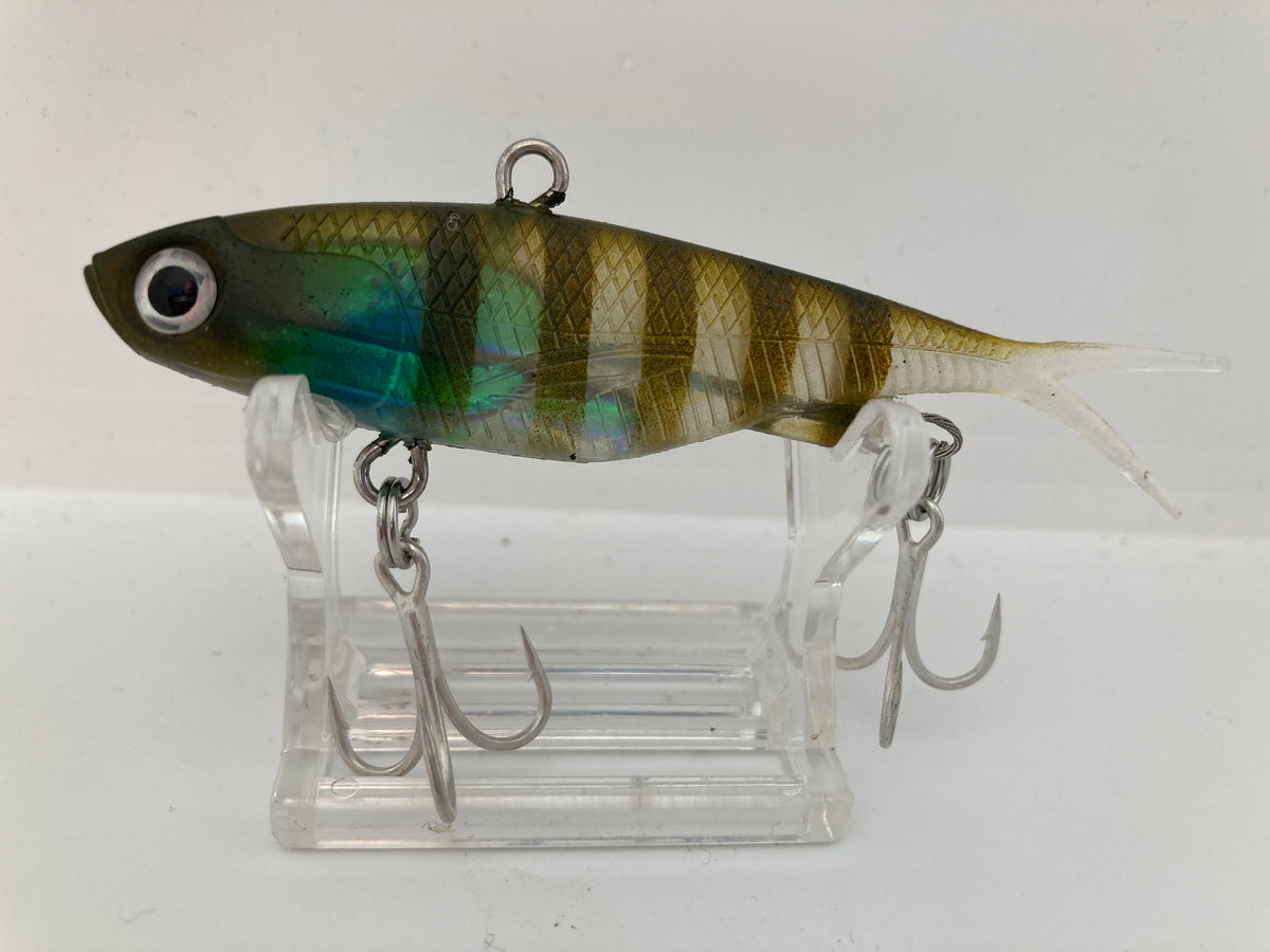 95mm / 20g Tough Wire Soft Vibe Lure ~ STRIPED PERCH II – Whacked Lures ...