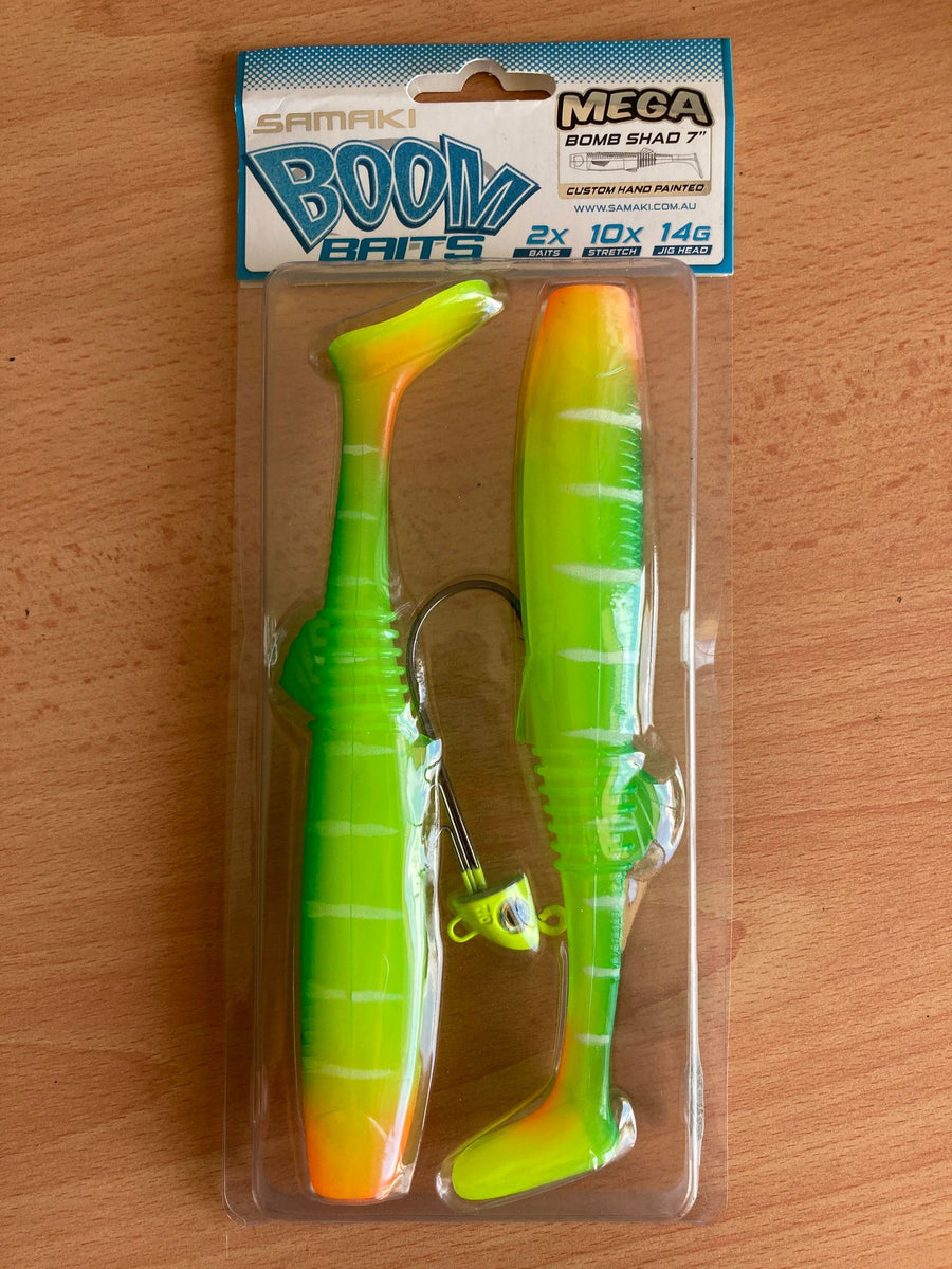 Samaki Boom Bait Mega Bomb Shad - 7" Soft Plastics – Whacked Lures ...